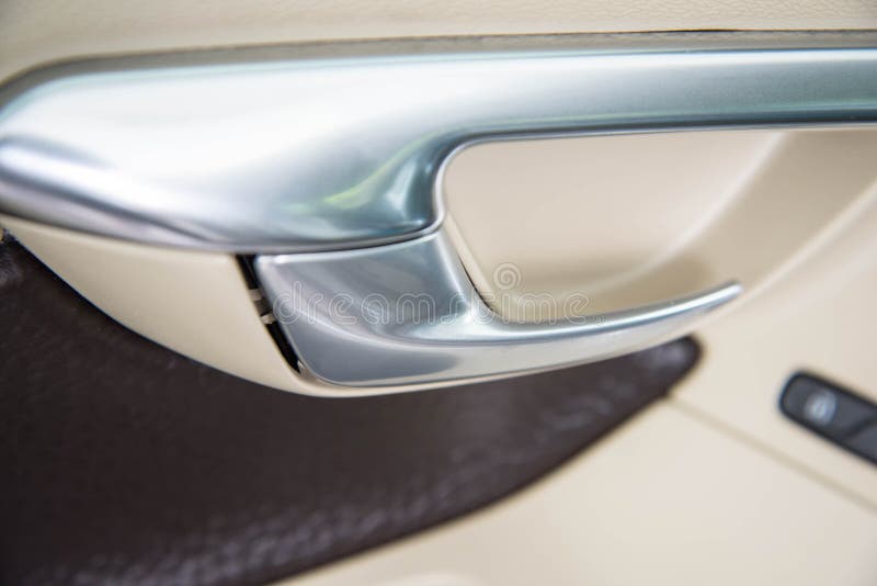 Shiny and Luxury Car Door Open Handle Stock Image - Image of open, door ...