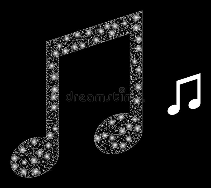Shiny Mesh Music Notes with Light Spots Stock Vector - Illustration of ...