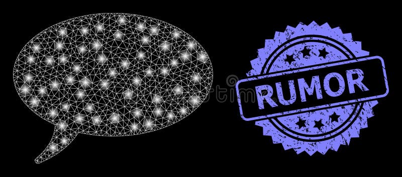 Rubber Rumor Stamp and Bright Web Net Message Cloud with Lightspots ...