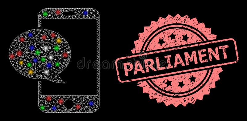Rubber Parliament Stamp Seal and Mesh Smartphone Message with Light ...