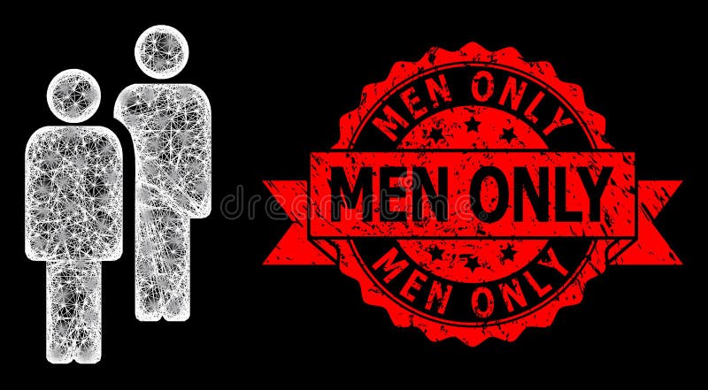 Scratched Men only Seal and Bright Web Mesh Men with Glare Spots Stock ...