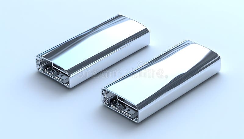 Chrome External Hard Drive Render Stock Illustration - Illustration of ...