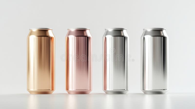 Shiny Metal Can Packaging is Presented in Isolation on a White ...