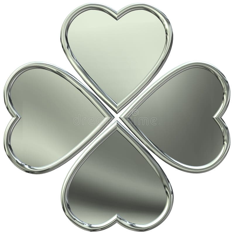 Shiny metal clover stock illustration. Illustration of sign - 4126616