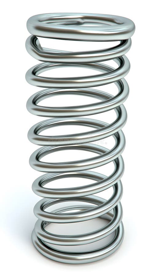 Shiny Metal Coil Spring on a White Background Stock Image - Image of ...
