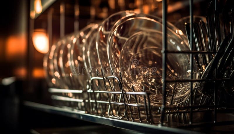 Shiny Metal Crockery Reflects Wet Drinking Glass Generated by AI Stock ... Shiny Metal Crockery Reflects Wet Drinking Glass Generated by AI Stock ...