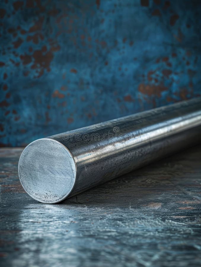 A Shiny Metal Cylinder Placed on a Rustic Background. Stock Image ...