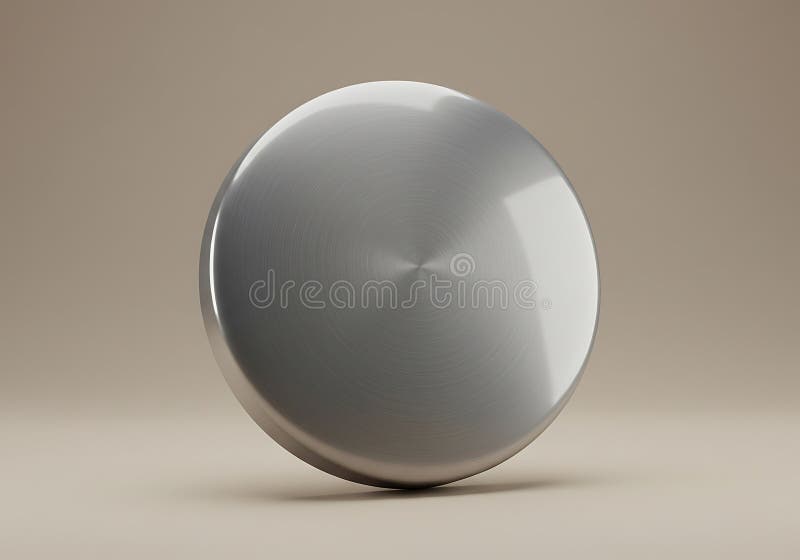 Shiny Metal Disc Close-up Against a Neutral Background Design Element ...