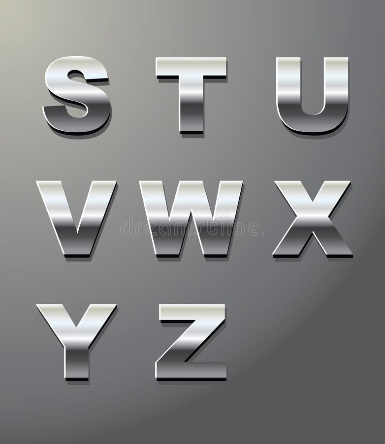 Shiny metal letters stock vector. Illustration of expensive - 19545330