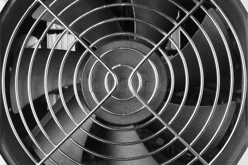 Shiny Metal Mesh Over a Plastic Fan. Stock Image - Image of blue ...