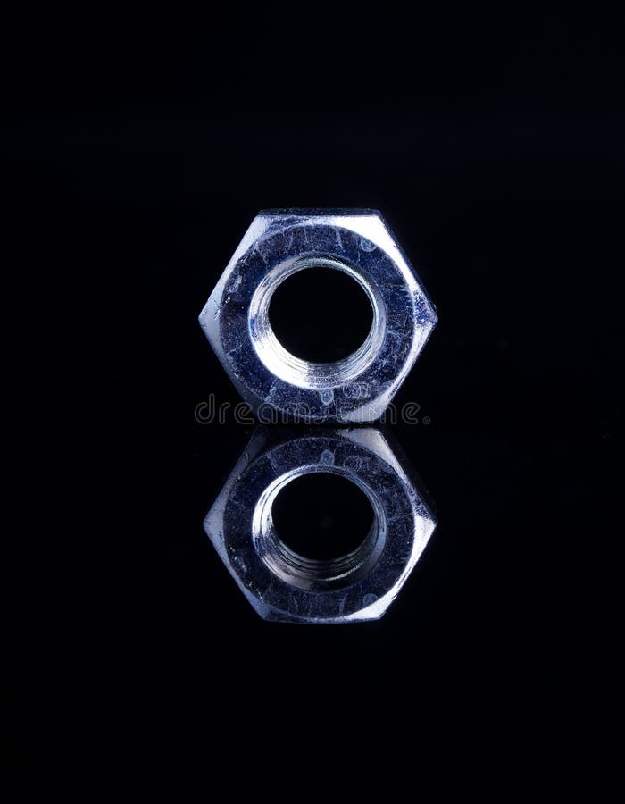 Shiny metal Nut stock image. Image of background, store - 50236777