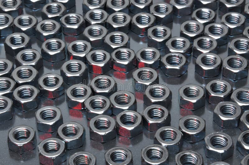 Shiny metal nuts stock photo. Image of macro, texture - 48521930