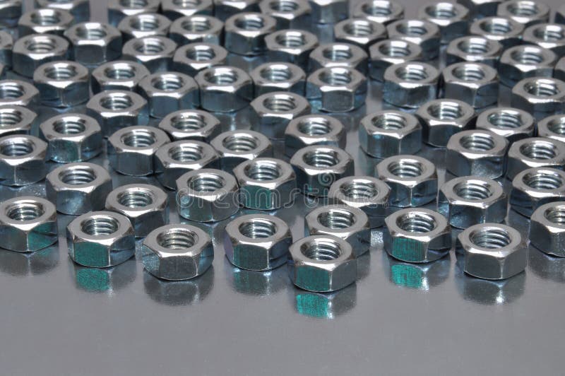 Shiny metal nuts stock photo. Image of metal, group, order - 48522342
