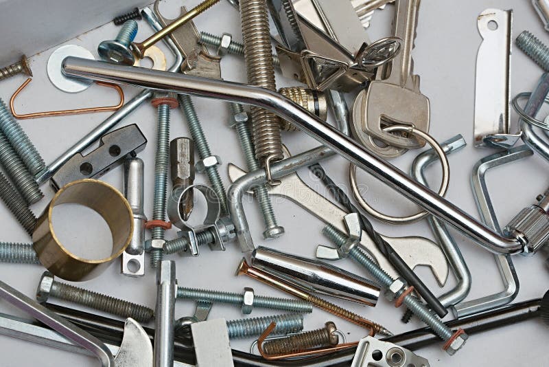 Shiny metal objects stock image. Image of metal, hardware - 77826669