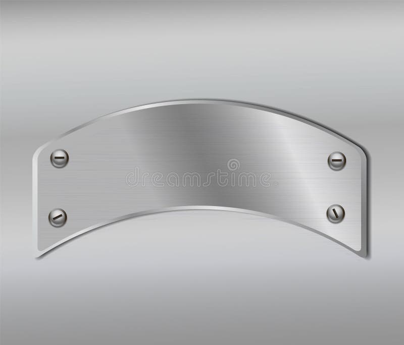 Shiny Metal Plate Isolated on Metallic Background Stock Vector ...