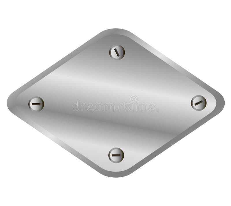 Shiny Metal Plate Isolated on White Background Stock Vector ...