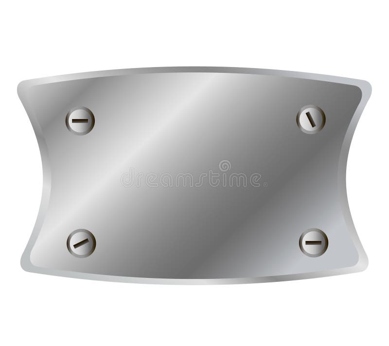 Shiny Metal Plate Isolated on White Background Stock Vector ...