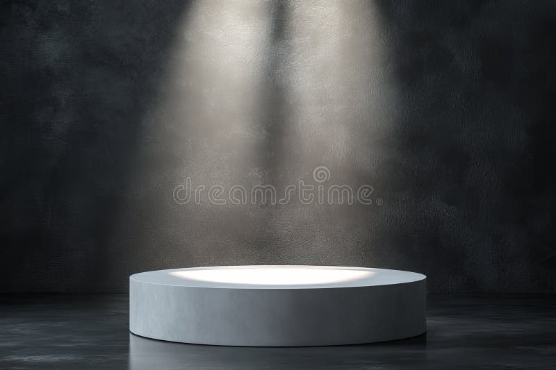 A Shiny Metal Platform with a Smooth Surface, Bathed in Light Stock ...