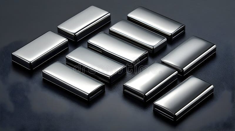 Metallic Rectangular Objects Stock Illustration - Illustration of ...