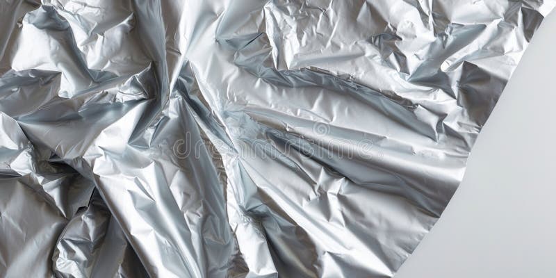 Shiny Metal Silver Gray Foil Crumpled Texture. Stock Photo - Image of ...
