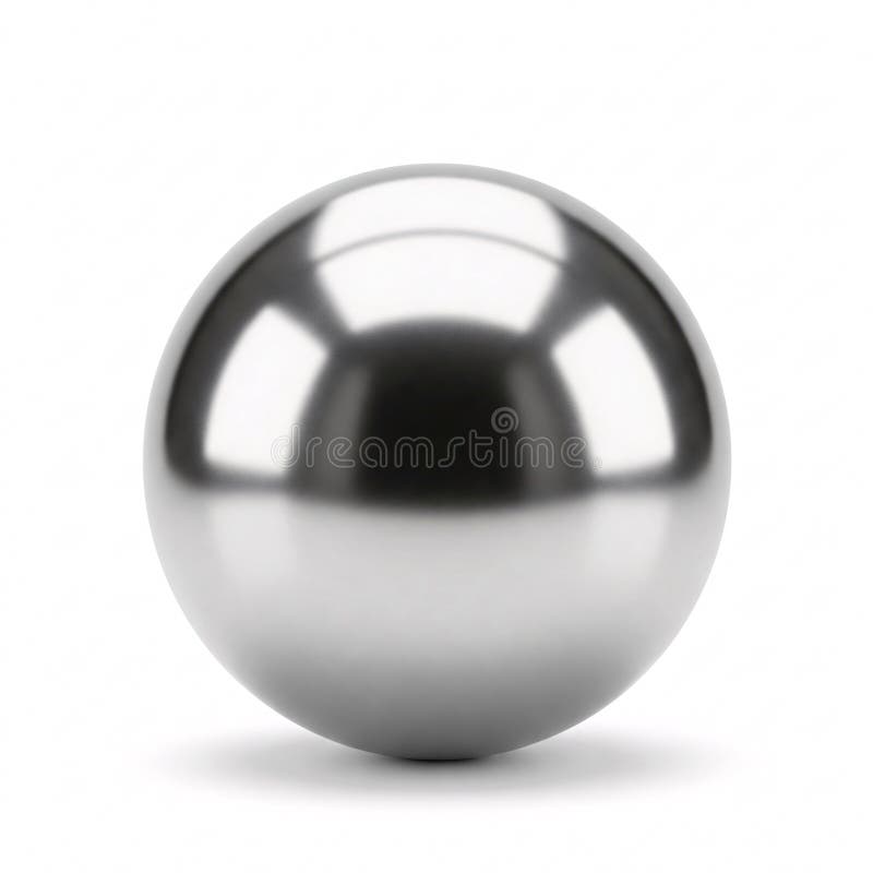 A Shiny Metal Sphere, Isolated on a White Stock Illustration ...