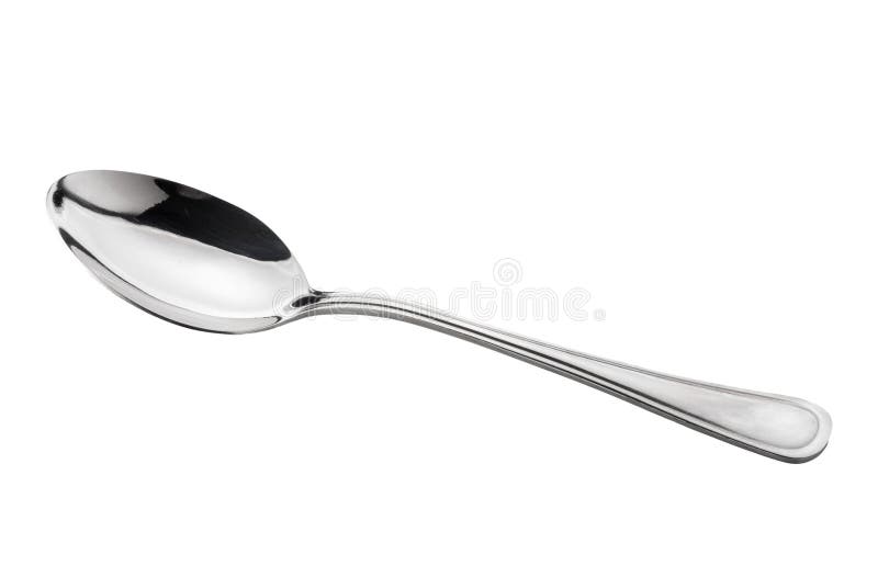 Shiny metal spoon isolated stock image. Image of handle - 275131263