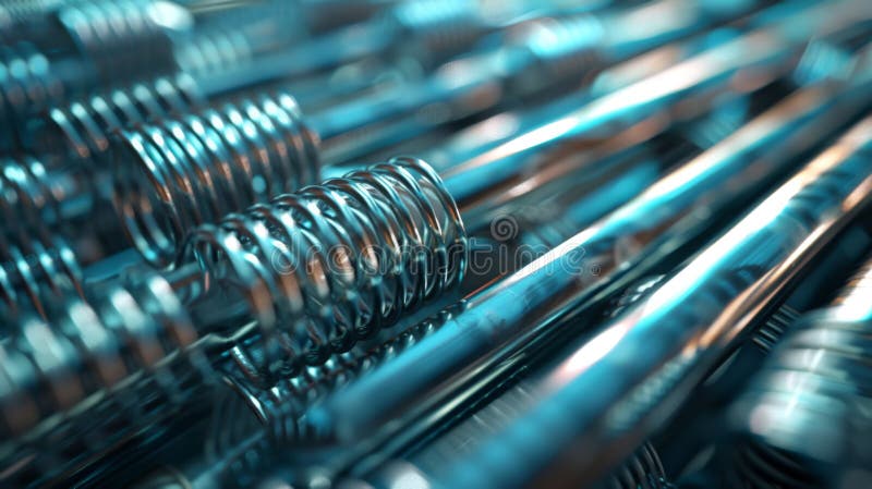 The Shiny Metal Springs. AI Generated Stock Image - Image of strength ...