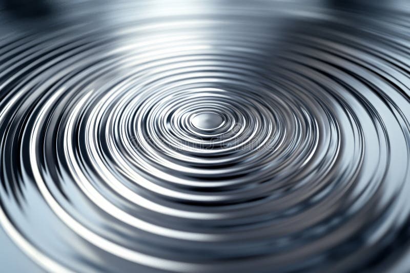 A Shiny Metal Surface with Concentric Circular Grooves, Creating a ...