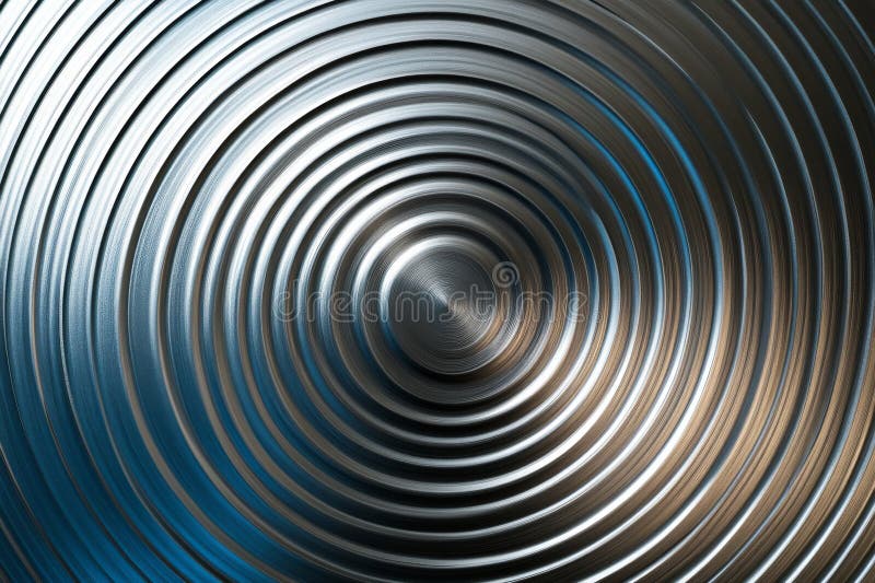 A Shiny Metal Surface with Concentric Circular Grooves, Creating a ...