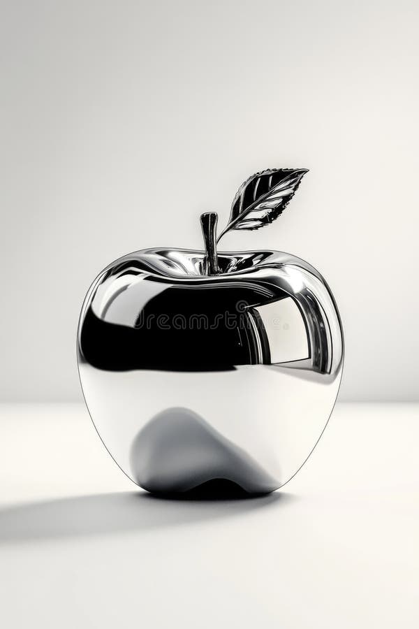 Sleek Modern Apple Logo on Reflective Surface. Stock Image - Image of ...
