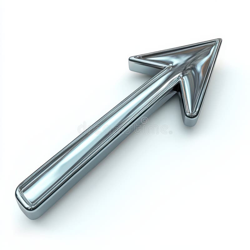 A Shiny Metallic Arrow Pointing Upwards, Symbolizing Progress or Direction Stock Illustration ...