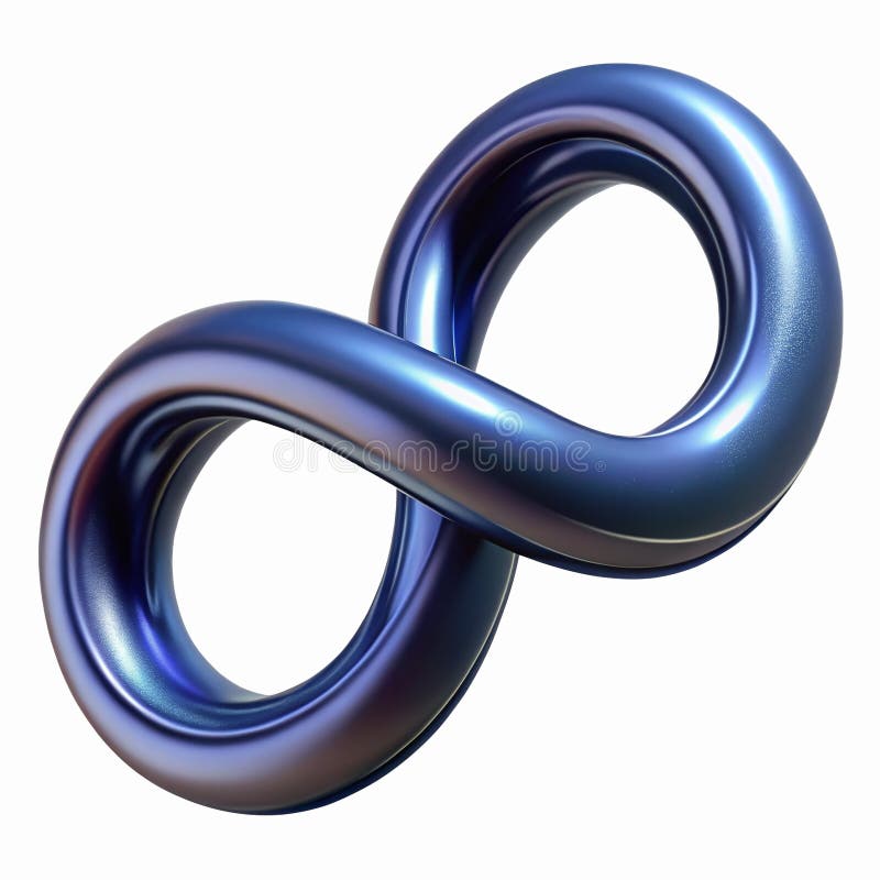 Shiny Metallic Blue Infinity Symbol Spiral with Smooth Curves on ...
