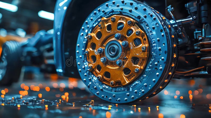 A Shiny Metallic Brake Disc in an Industrial Setting, Showcasing ...