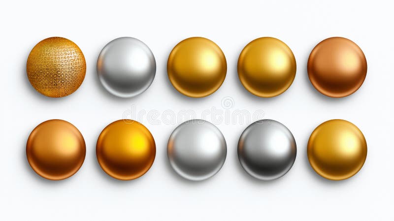 Shiny Metallic Buttons Various Colors Including Gold Silver Bronze and ...