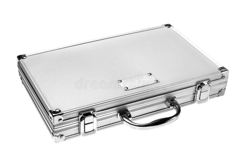 Shiny Metallic Case Isolated on a White Stock Photo - Image of ...