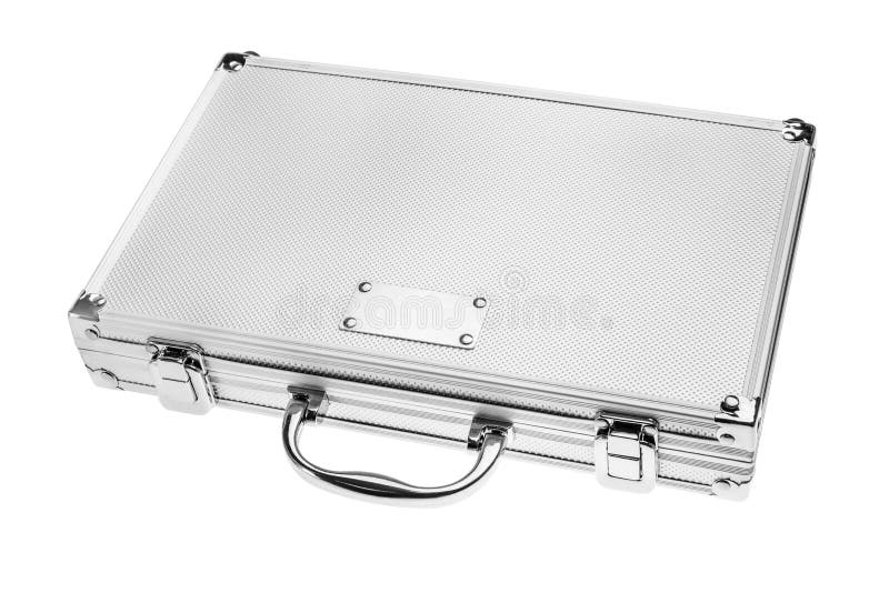 Shiny Metallic Case Isolated on a White Stock Photo - Image of money ...