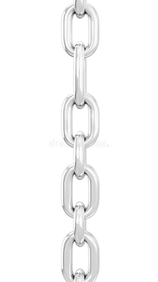 Shiny Metallic Chain Links Against White Background Stock Illustration ...