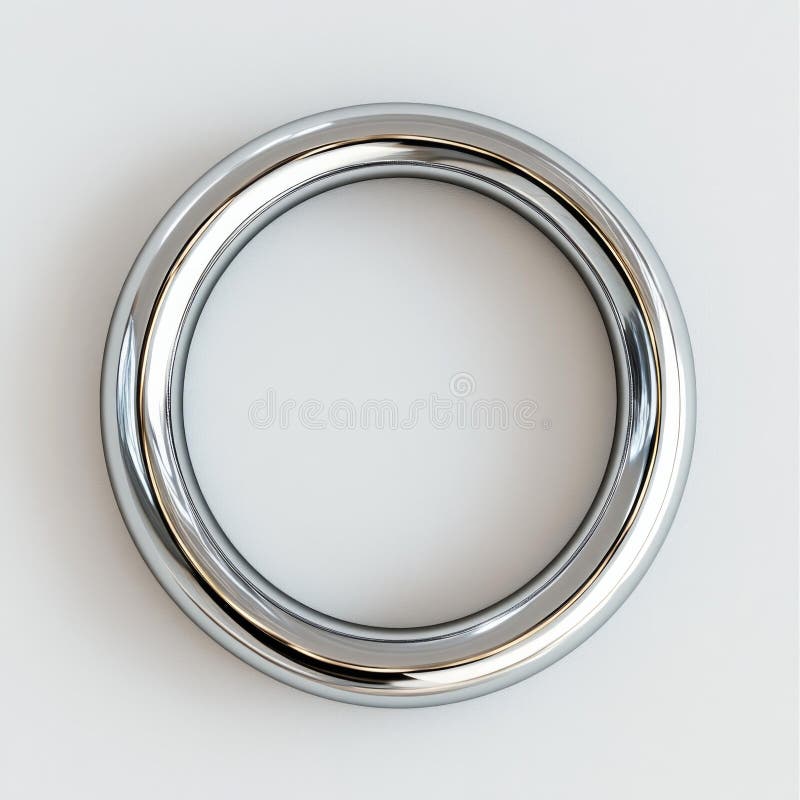 Shiny Metallic Circular Ring on White Background with Smooth Surface ...