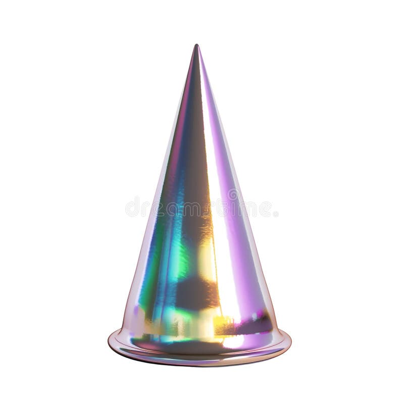 Shiny Metallic Cone 3D Rendering Stock Illustration - Illustration of ...