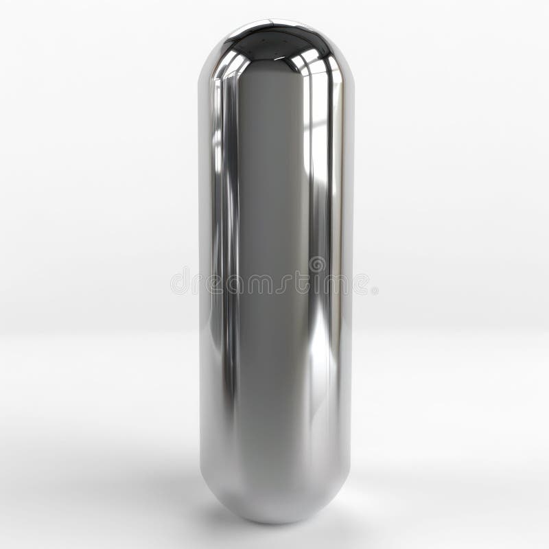 Shiny Metallic Cylinder on White Background. Generative Ai Stock ...