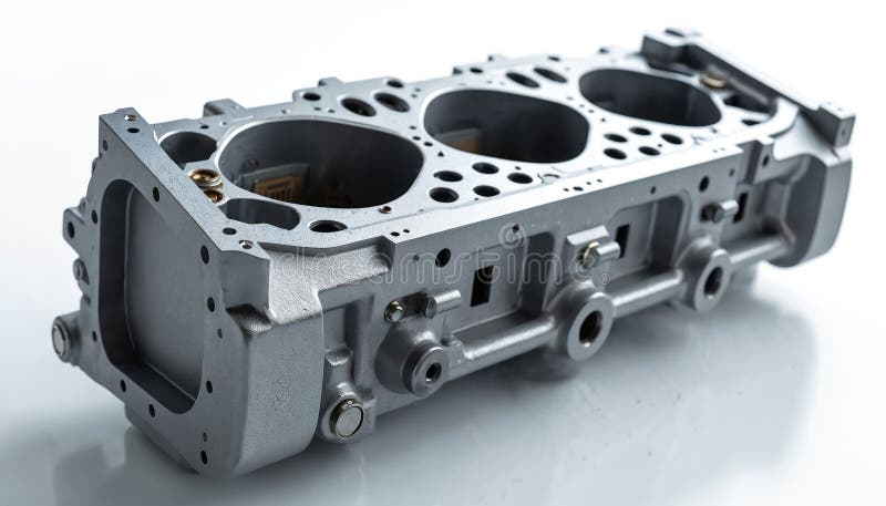 Shiny Metallic Engine Cylinder Head. Precision Engineering and ...