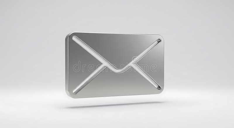 Metallic Envelope Icon Communication Concept Render Stock Illustration ...