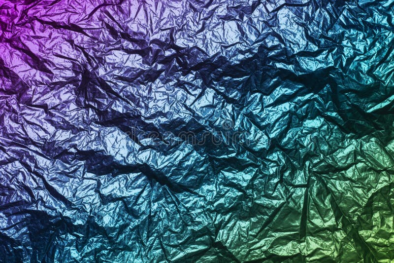 Shiny Metallic Foil Texture with Color Gradient Stock Photo - Image of ...