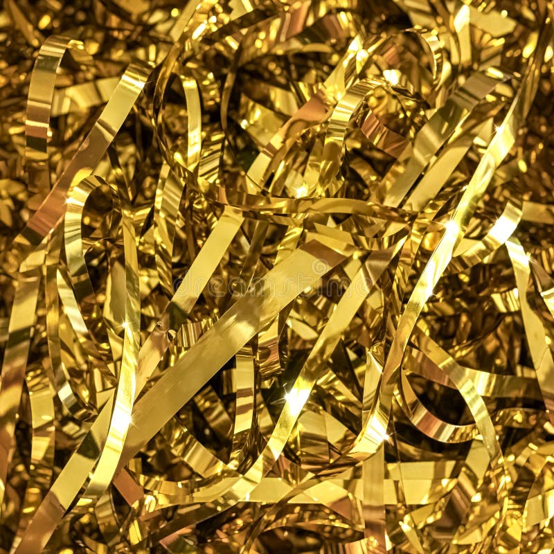 Shiny Metallic Gold Tinsel Texture Stock Image - Image of metal, flower ...