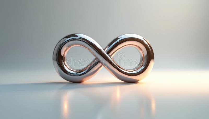 Shiny Metallic Infinity Symbol on Clean White Background Representing ...