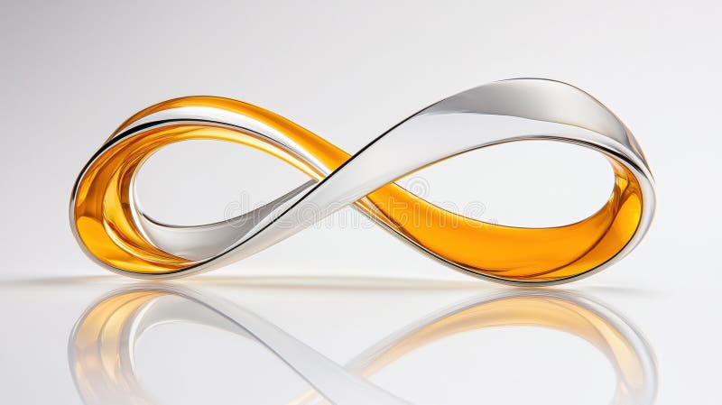 A Shiny, Metallic Infinity Symbol with a Gradient of Orange and Silver ...