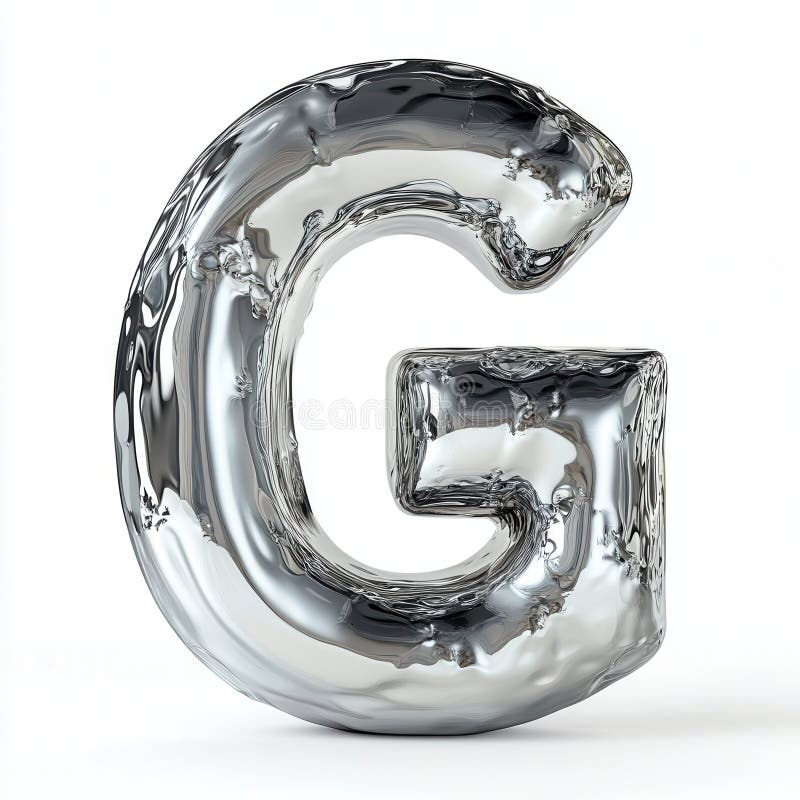A Shiny, Metallic Letter "G" with a Smooth, Reflective Surface Stock ...