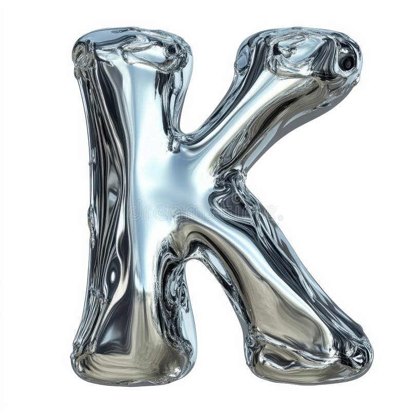 A Shiny, Metallic Letter "K" with a Smooth, Reflective Surface Stock ...