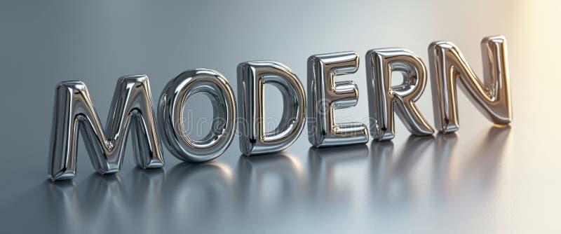Shiny Metallic Letters Spelling Modern Sleek Surface Stock Photos ...