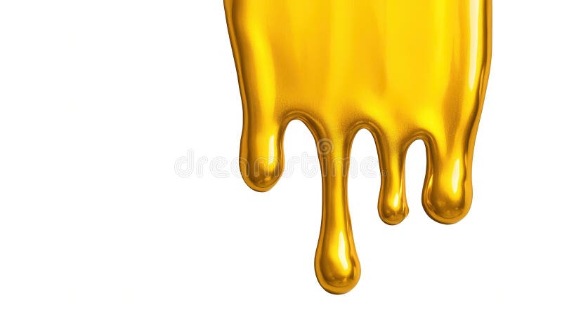 Shiny, Metallic Liquid Gold Dripping Transparent Isolated on Visual ...